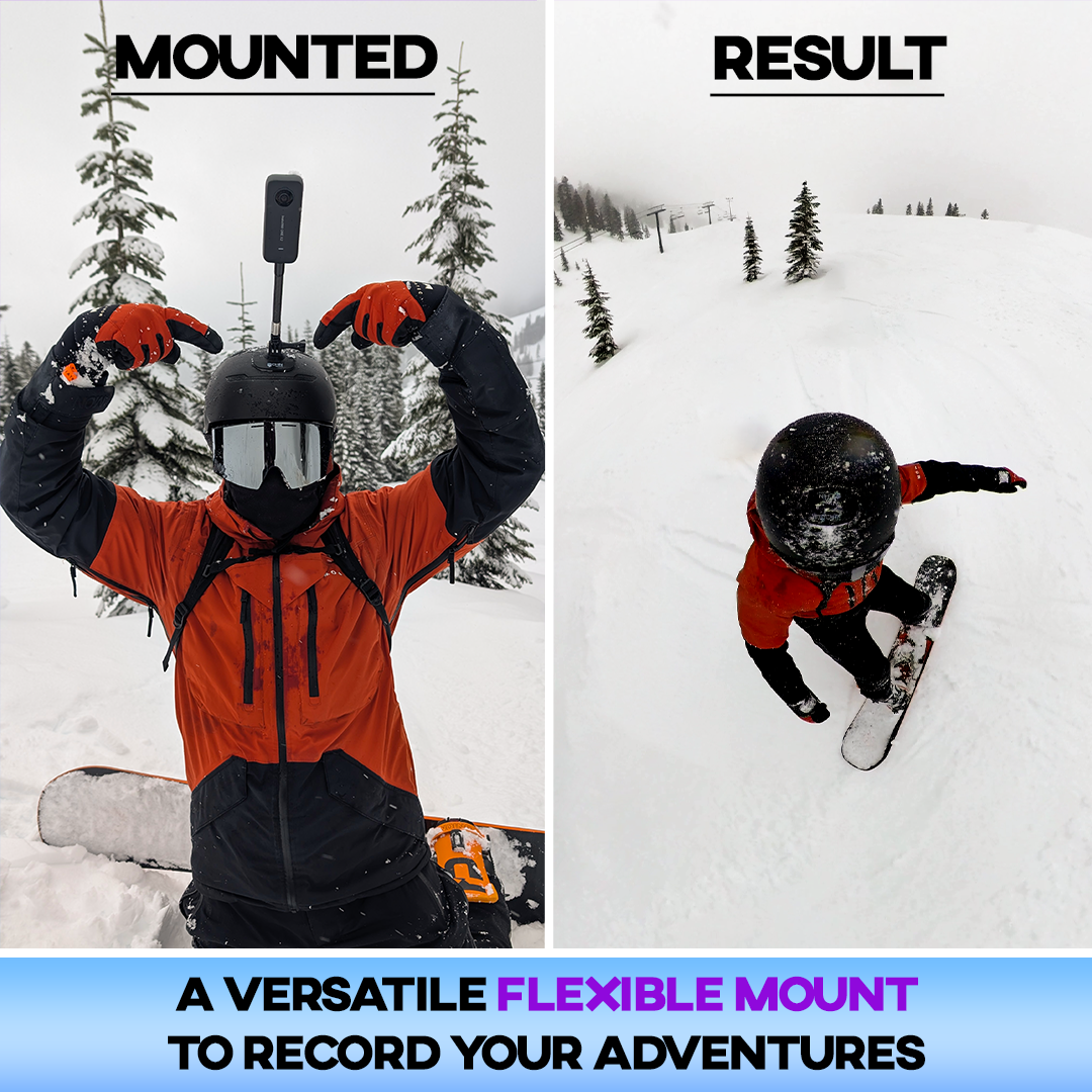Ski Snowboard Helmet Camera Mount - For GoPro, Insta360, DJI, & more ...